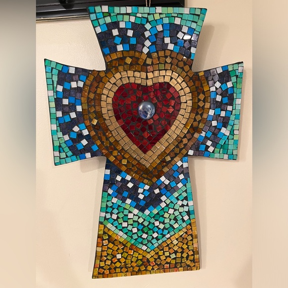 Pier 1 | Art | Pier One Imports Mosaic Glass Cross Wall Art | Poshmark